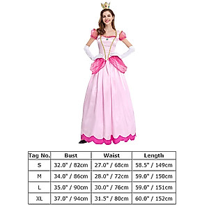 Womens Halloween Costumes: Princess Halloween Costume for Women Role Play Pink Princess Dress with Crown Adult Clothes Set Performance Carnival Party Fancy Dress Up Christmas Outfits Pink Medium