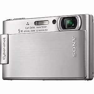 Sony Cybershot DSC-T200 8.1MP Digital Camera with 5x Optical Zoom with Super Steady Shot Image Stabilization (Silver)