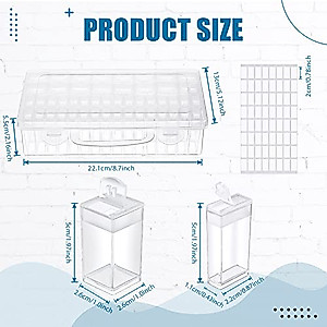 96 Slots Plastic Seed Storage Organizer Box, Seed Storage Box for Gardening Transparent Seed Storage with Label, Diamond Art Storage Containers