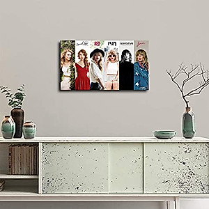 The Girl Taylors Album Poster Pop Singer Canvas Wall Art Print Art Decoration Photo Living Room Bedroom Decoration Poster (16x28inch-Unframed Canvas,TL2022-B)