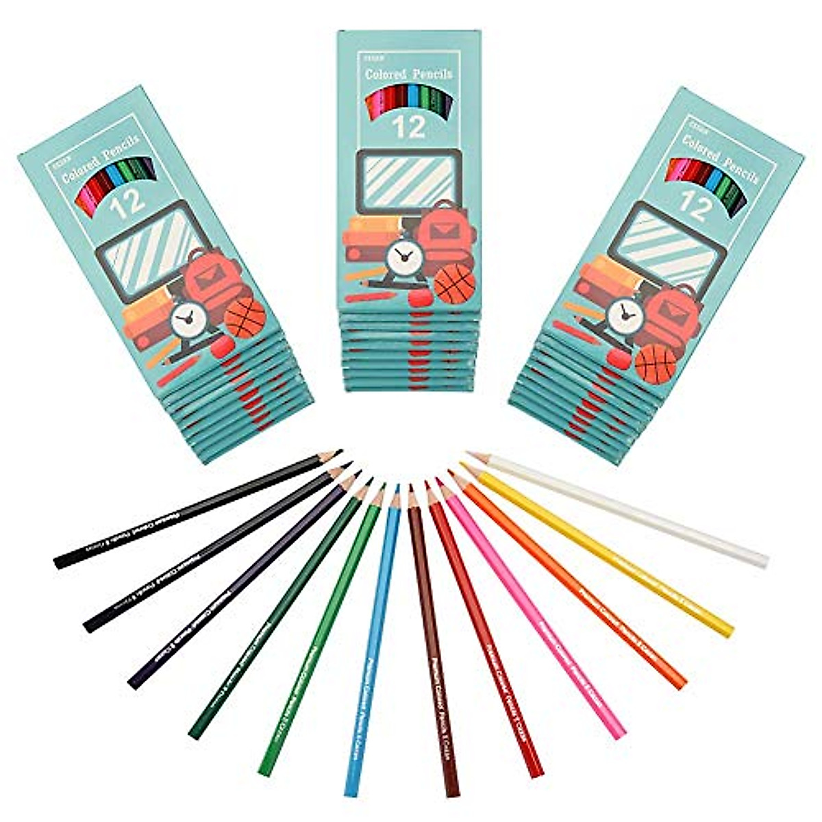 Colored Pencils Bulk, 30 Packs of 12 Count, Pre-sharpened, 360 Colored Pencils for Kids