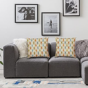 Vazzio Throw Pillow Covers Set of 2, Mid Century Modern Abstract Star Pattern Decorative Pillow Cases Soft Cushion Covers for Home Sofa Couch Bed 18x18 Inches