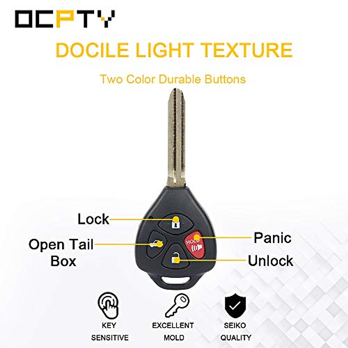 OCPTY 1 X Flip Key Entry Remote Control Key Fob Transmitter Replacement for 2010 2011 2012 2013 for Toyota COROLLA 4 Buttons 315 Mhz