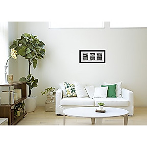 8x16 Collage Black Gallery Picture Frame with Three 4x6 Inch Openings - Wide Molding - Includes Both Attached Hanging Hardware and Desktop Easel - Display Three 4 x 6 Photos Horizontal or Vertical