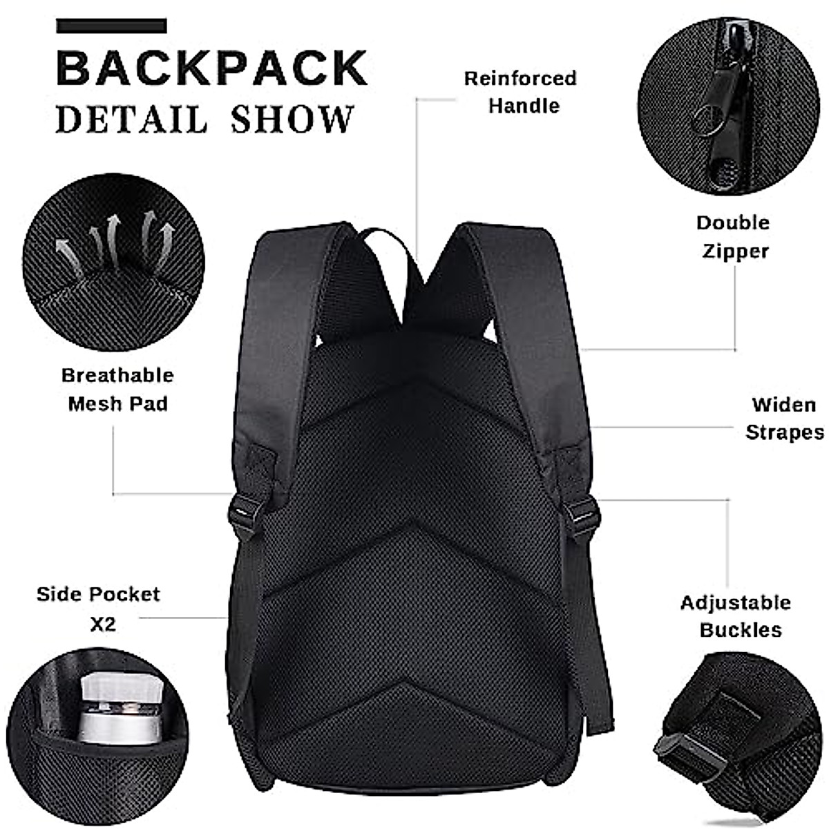 JQVQH Fashion Backpack Casual Travel Backpacks Laptop Bag With Lunch Bag Pencil Case Box, 03
