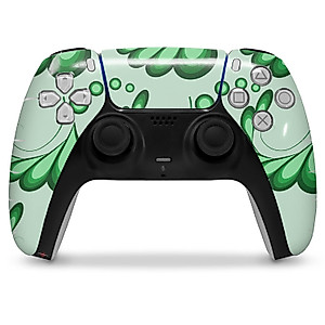 WraptorSkinz Skin Wrap compatible with Sony PS5 DualSense Controller Petals Green (CONTROLLER NOT INCLUDED)