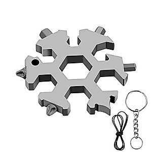 19-In-1 Snowflake Multitool, Stocking Stuffers for Men, Christmas Gifts for Men Women,Tools for Men,Cool & Unique Birthday Gifts for Dad Husband Boyfriend, Gadget Mens Gifts Ideas,Snowflake Multi Tool