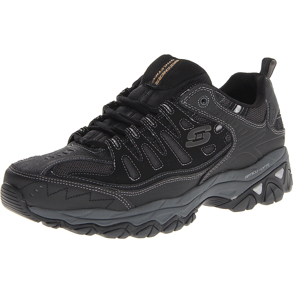 Skechers mens Afterburn M. Fit fashion sneakers, Black, 10.5 US