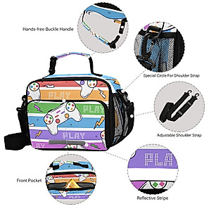 VIGTRO Game Controller Console Lunch Bag, Insulated Leakproof Lunch Box with Adjustable Shoulder Strap, Joystick Gamepad Reusable Cooler Tote Bag for Work,Office,Picnic,Travel
