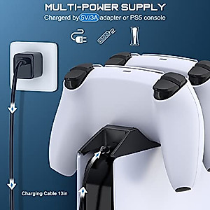 PS5 Controller Charging Station - Fast Charging Dock Compatible with PS5 Controller Charger, Replacement for Playstation 5 DualSense Charging Station - Black