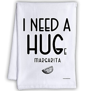 I Need A HUGe Margarita - Funny Kitchen Towels Decorative Dish Towels with Sayings, Funny Housewarming Kitchen Gifts - Multi-Use Cute Kitchen Towels - Funny Gifts for Women
