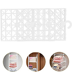 ARTIBETTER Multi- Layers DIY Foldable Hanging Closet Organizer Plastic Closet Space Saver for Clothing Sweaters Towels Pajamas Hats- Three Large One Small (White)