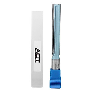 Accusize Industrial Tools Double Flute Extra Long Straight Carbide Tipped Router Bit, 1/2'' Diameter, 3'' Depth, 1/2'' Shank, 4.7'' Oal, 0021-0828