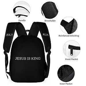 SDERDZSE Backpack Jesus Is King Laptop Backpack Casual Daypack Cute Travel Backpack for Women Men
