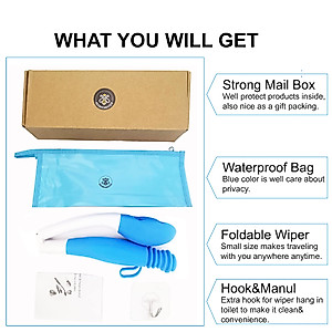 BEEMEEMASTER Foldable Long Reach Comfort Wiper for Toilet Paper, Toilet Tissue Aid Butt Wiper Holder for Disabled/Bariatric Surgery,Wiper with Hook