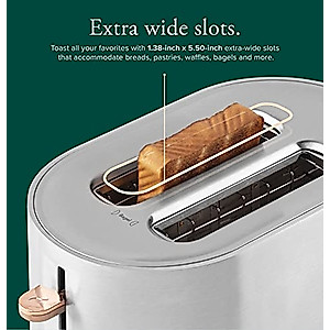 Café Express Finish 2-Slice Toaster | Extra-Wide Slots, Extra Lift for Waffles, Pastries, Texas Toast & More | 4 Pre-Set Functions, 8 Shade Options | Countertop Kitchen Essentials | Matte White