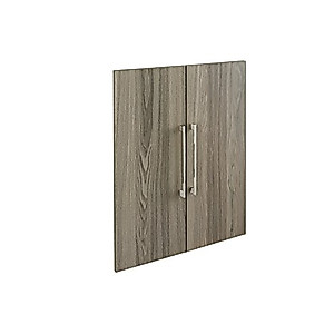 ClosetMaid SuiteSymphony Wood Closet Door Set Pair, Add On Accessory, Modern Style for Storage, Clothes, for 25 in. Units, Natural Gray/Satin Nickel, Inch