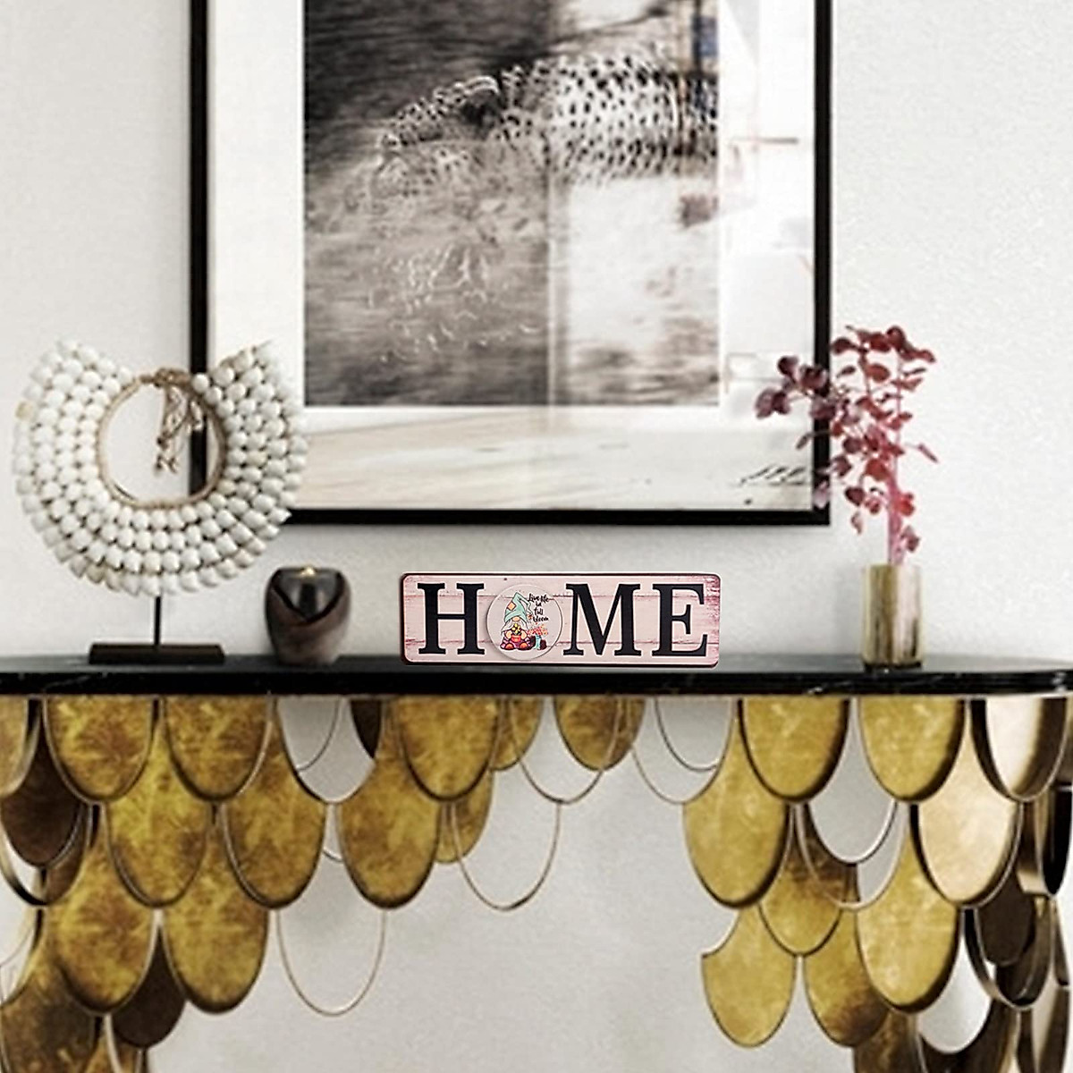 Baisnuo Home Gnome Signs Decor, interchangeable sign with 12 Pieces Holiday Wooden Table Top Shelf Decor for Front Porch Wall Outside Garden Indoor seasonal decorations