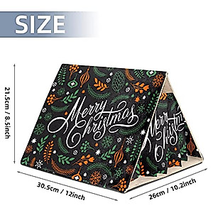 enheng Small Pet Hideout Christmas Pattern Hamster House Guinea Pig Playhouse for Dwarf Rabbits Hedgehogs Chinchillas