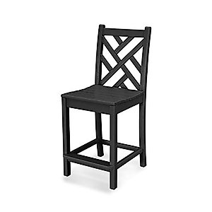 POLYWOOD® Chippendale Counter Chair, Black