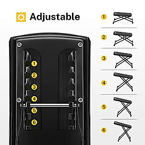 Donner Guitar Foot Stool Adjustable Guitar Leg Rest Step Footstool Black for Classical Guitar Player