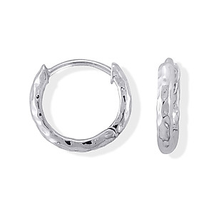 Boma Jewelry Sterling Silver Textured Huggie Hoop Earrings