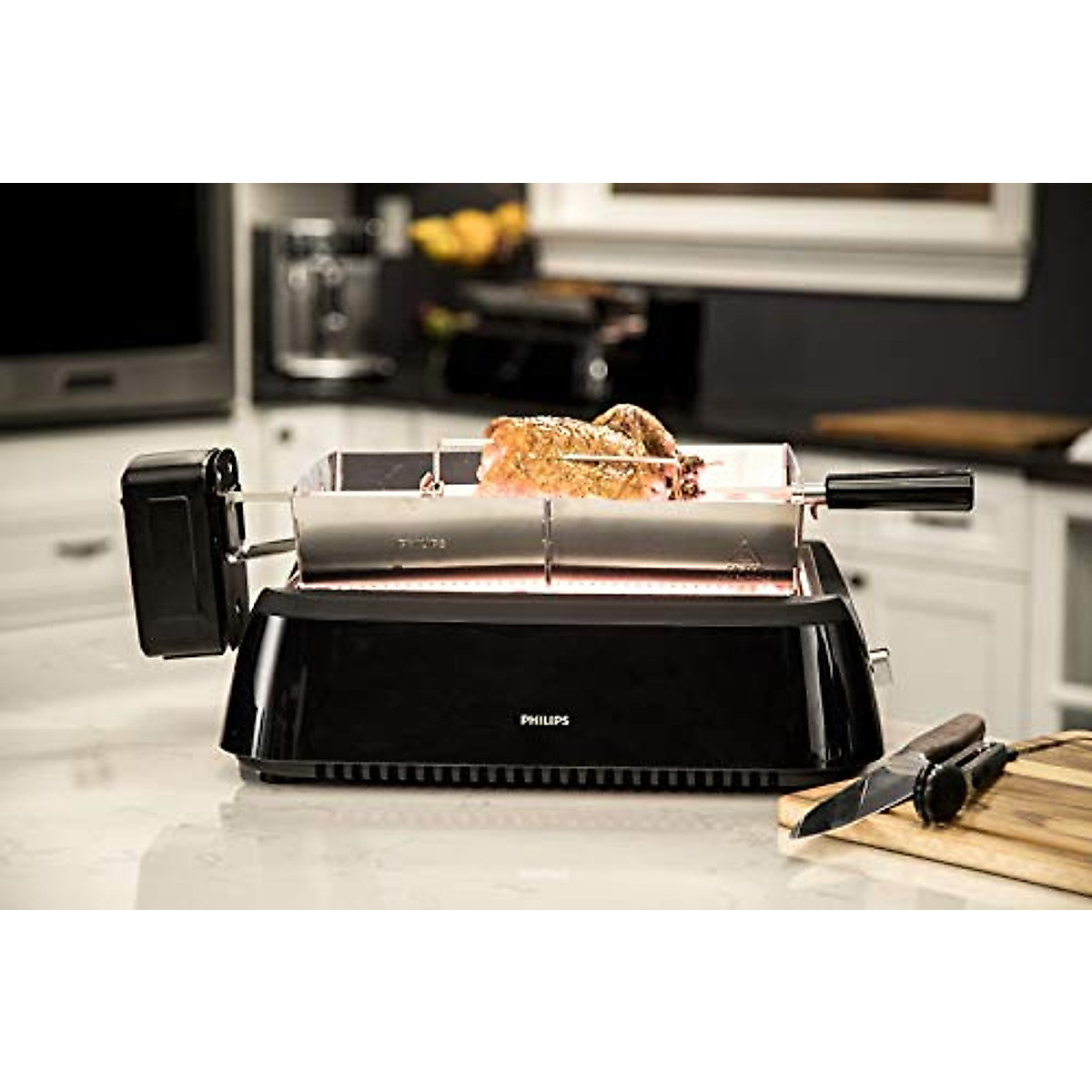 Philips Kitchen Appliances Philips HD6971/00 Smoke-Less Grill Rotisserie Attachment, Stainless Steel