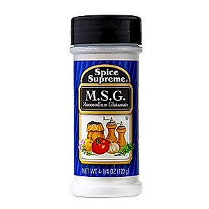Spice Supreme M.S.G. Monosodium Glutamate, plastic shaker, 4.25-oz.