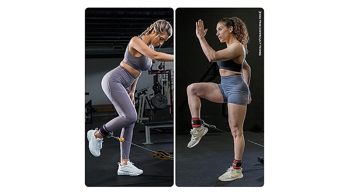 DMoose Ankle Strap for Cable Machine Attachments - Gym Ankle Cuff for ...