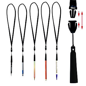 22 Anti-Loss Black Lanyard Pen Holder Silicone Pen Necklace for Teachers Construction Workers Doctors Nurses Attendants Carpenters Contractors Professionals Easy to Insert and Remove Easy to Write