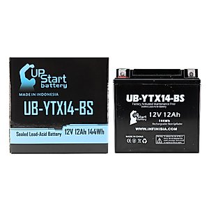 Replacement for 2001 Honda TRX350 Rancher 350 CC Factory Activated, Maintenance Free, ATV Battery - 12V, 12AH, UB-YTX14-BS