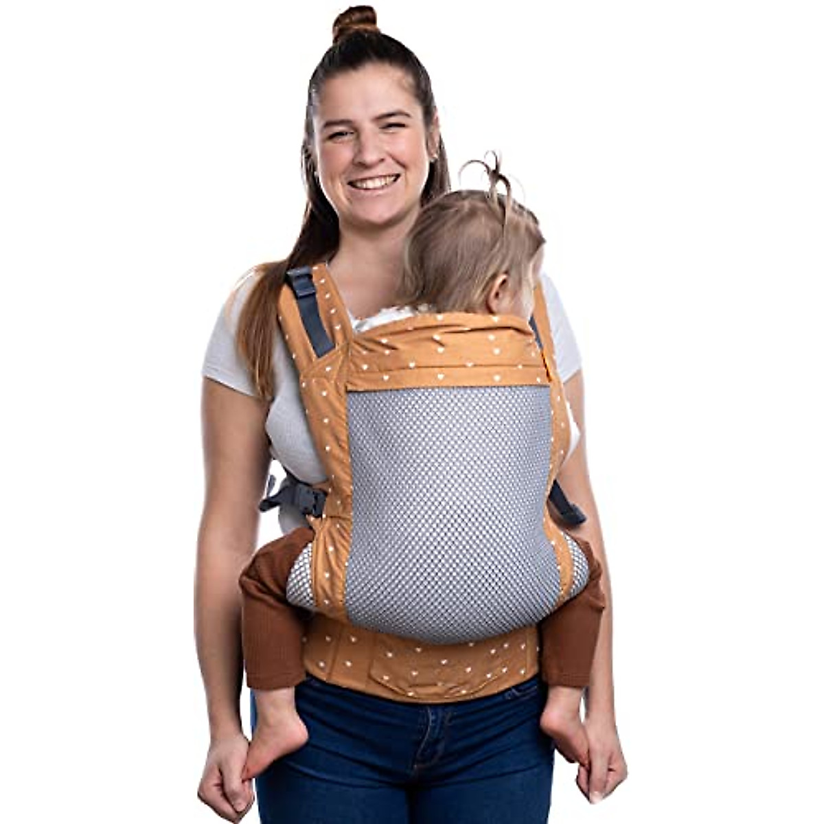 Beco Toddler Carrier with Extra Wide Seat - Toddler Carrying Backpack Style and Front-Carry - Lightweight & Breathable Child Carrier - Toddler Sling Carrier 20-60 lbs (Cool Brick Heart)