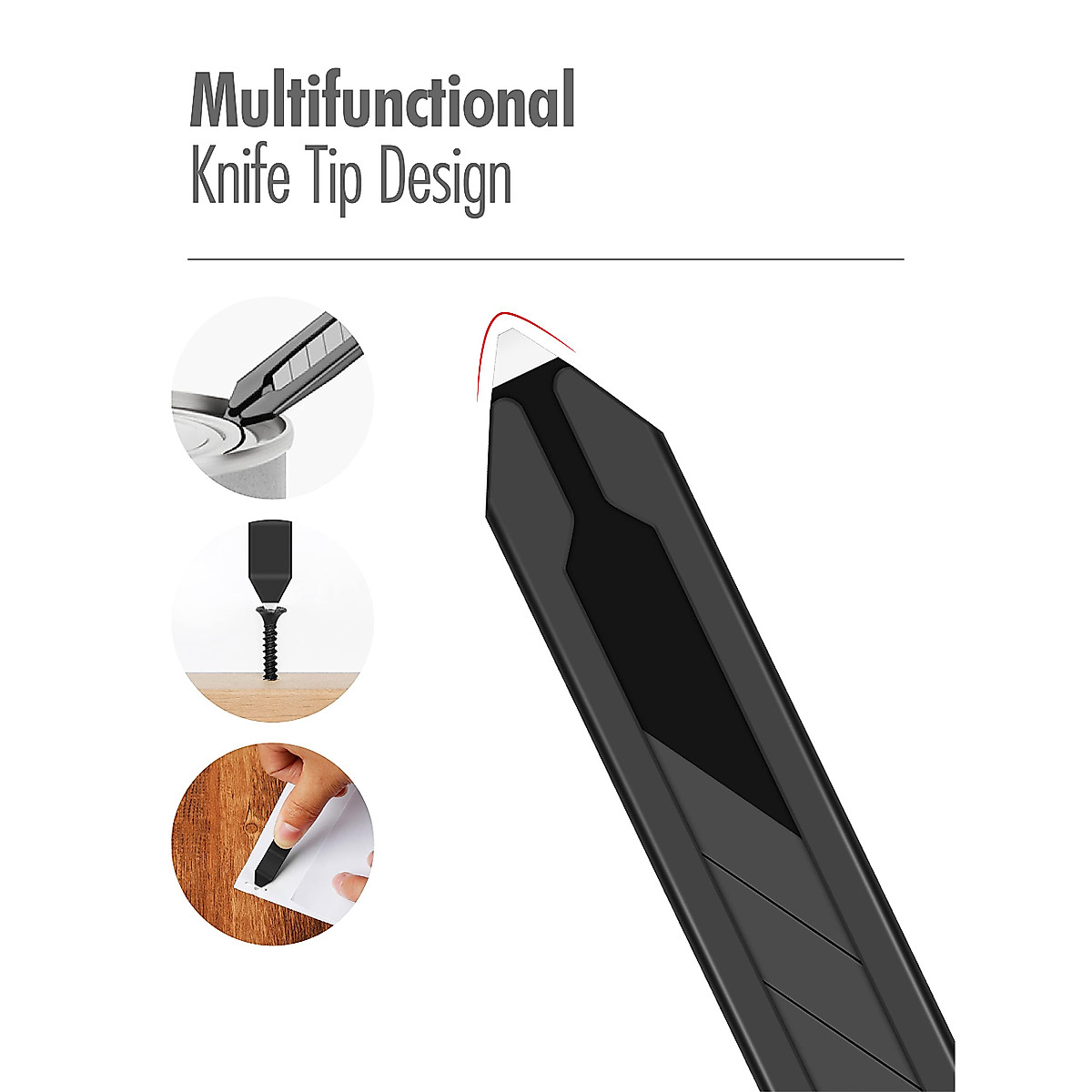 FantastiCAR 2-Pack Snap-Off Retractable Utility Knife, with Brass Dial Wheel Manual-Lock for Precision Trimming Cutting Jobs (60 Degree and 30 Degree Blade)