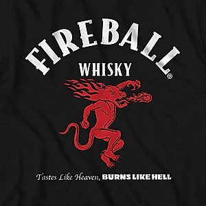 Fireball Mens Cinnamon Whisky Shirt Cinnamon Whisky Logo Shirt Graphic Shirt (Black, Medium)