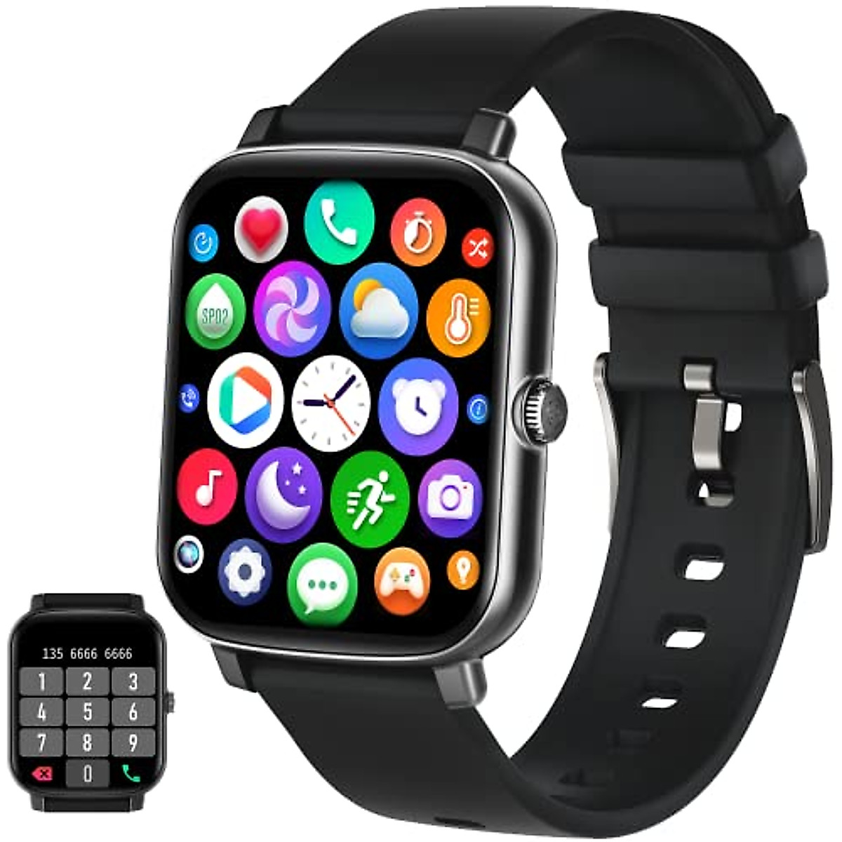 1.7'' Phone Smart Watch Answer/Make Calls, Fitness Watch with AI Control Call/Text, Android Smart Watch for iphone Compatible, Full Touch Smartwatch for Women Men, Heart Rate/Sleep Monitor Watch
