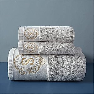QWERTY Cotton Towels Bathroom Face Bath Towel Set Soft Five Star Hotel Towel Adults Serviette (Color : White)