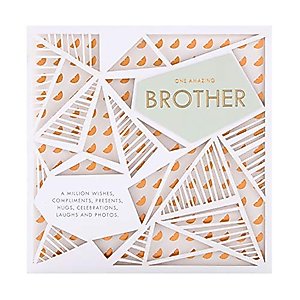 Hallmark Birthday Card for Brother from Geometric Laser-cut Design