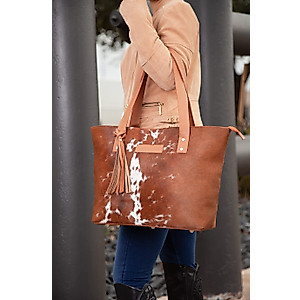 bonanza leathers cowhide leather large shoulder women's handbag with zipper closure H505B (Black)