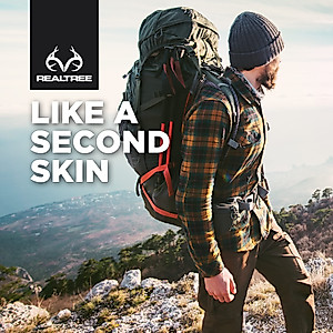 Realtree Base Layer Thermal Underwear for Men - Hunting Gear, Cold Weather Long Sleeve Shirt Long Johns Top (US, Alpha, Medium, Regular, Regular, Duffle Green)