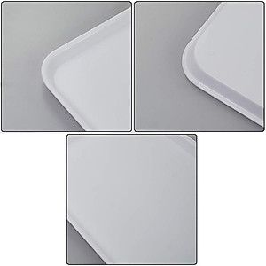 Farmoon 4 Pack Large Fast Food Serving Tray, White Plastic Reusable Eating Tray