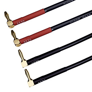 CESS-138-6i Right Angle Banana Plug Jumper Cable, Speaker Jumpers, (90 to 90, 6-INCH)