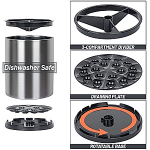 Haiyouneer Kitchen Utensil Holder for Countertop 360° Rotating Utensil Caddy Extra Large Utensil Crock Cooking Utensil Holder for Kitchen Counter