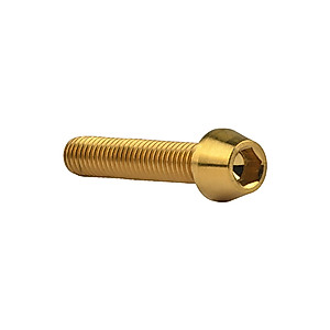 Wanyifa Titanium Ti Bolt M5x9 16 18 20 25 30 35 40 45 50 55 60mm Tapered Head Screws pack of 4 (M5x25mm, Gold)