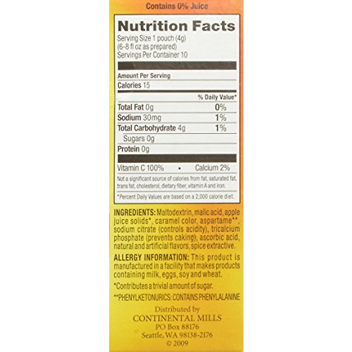 Alpine Spiced Apple Cider Sugar Free- 10 Count (Pack of 1)