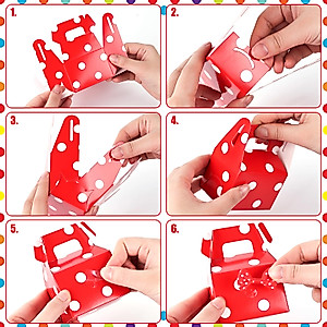 HONEYGIFTS 30PCS Polka Dot Favor Boxes, Gable Treat Boxes Small Candy Boxes Colorful Polka Dot Boxes Party Supplies for Kids Snacks Candy Birthday Party Wedding