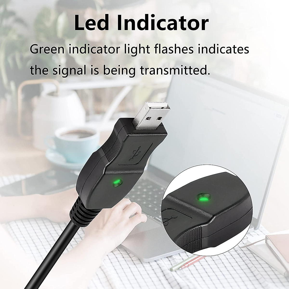 GELRHONR USB Guitar Cable,USB 2.0 Male to 6.35mm (1/4inch) TS Mono Electric Guitar Converter Cable for Guitar to Computer Music Recording-3M/10Ft