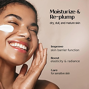 varuza Ultra Moisturizing Derma Facial Cream – Oil Free Deep Hydrating Face Moisturizer – Vegan, EWG Verified Product Korea Skin Care with Hyaluronic Acid, Amino Acids, Non-Sticky Unscented Lotion