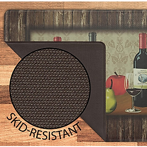 Chef Gear - Anti-Fatigue Kitchen Mat, Novelty Design, Cushioned Comfort Chef Mat, Standing Relief & Support| Skid-Resistant, Measures 18" x 30", Sophisticated Wine Design