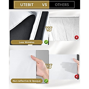 UTEBIT White Black Backdrop, 5 * 6.5FT 2-in-1 Double Sided Photo Backdrop Kit Black/White Screen Background for Photography with 4 Spring Clamps, Photo Backdrop Curtain for YouTube/Video/Television