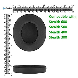 Geekria Sport Cooling Gel Replacement Ear Pads for Turtle Beach Stealth 600, Stealth 500, Stealth 400, Stealth 300 Headphones Ear Cushions, Headset Earpads, Ear Cups Cover Repair Parts (Black)